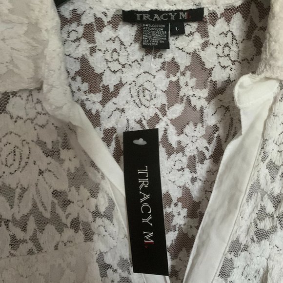 Tracy M | Tops | New Tracym Lace White Shirt | Poshmark
